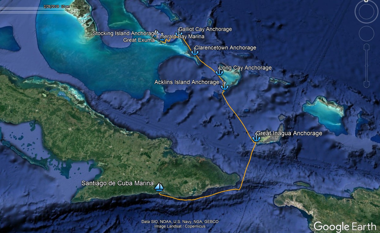 Sailing Milebuilder from the Bahamas to Cuba – Feb 2018 – Yacht IBIS